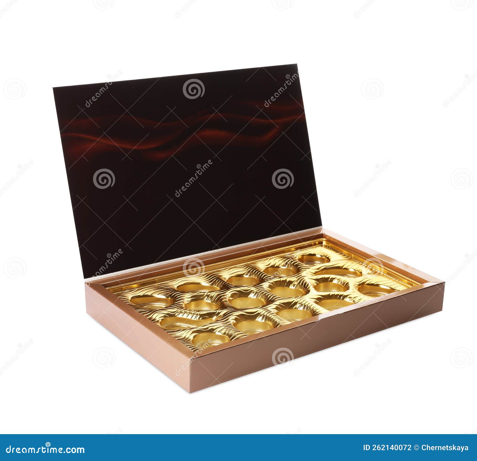 Empty Box of Chocolate Candies Isolated on White Stock Photo - Image of ...