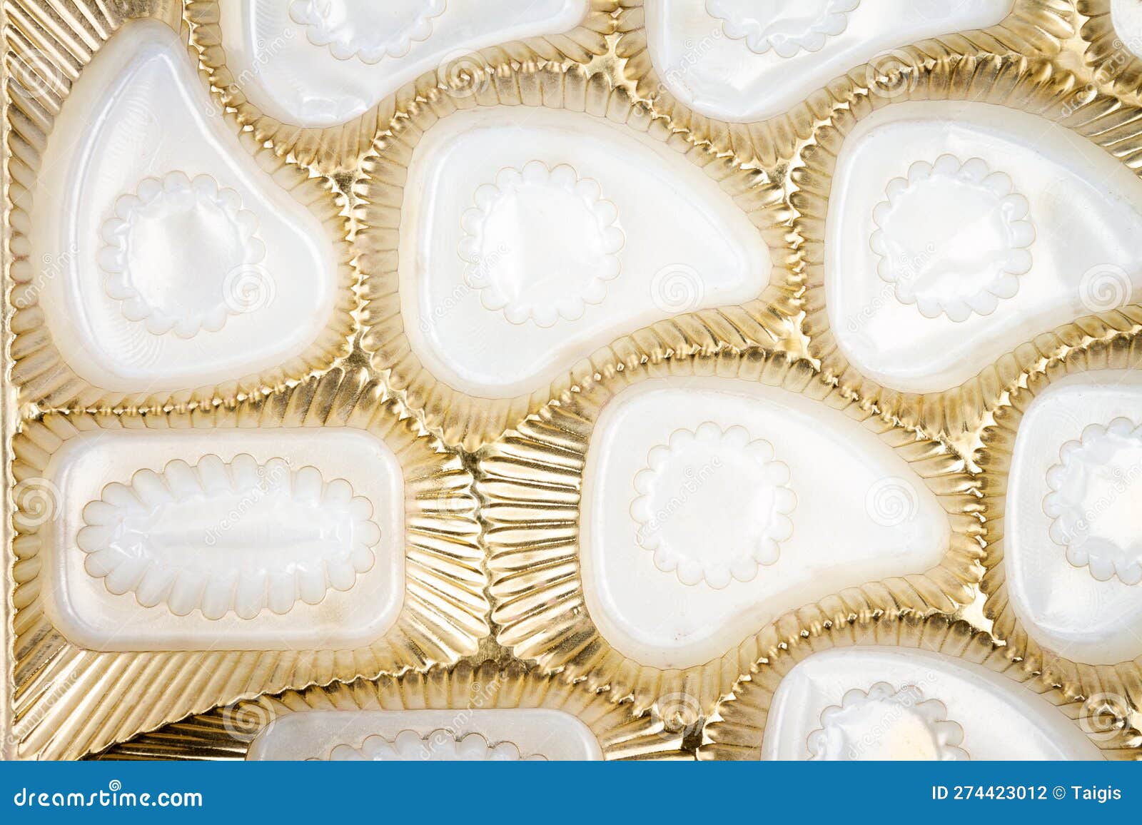 Empty box of chocolates stock photo. Image of round - 274423012