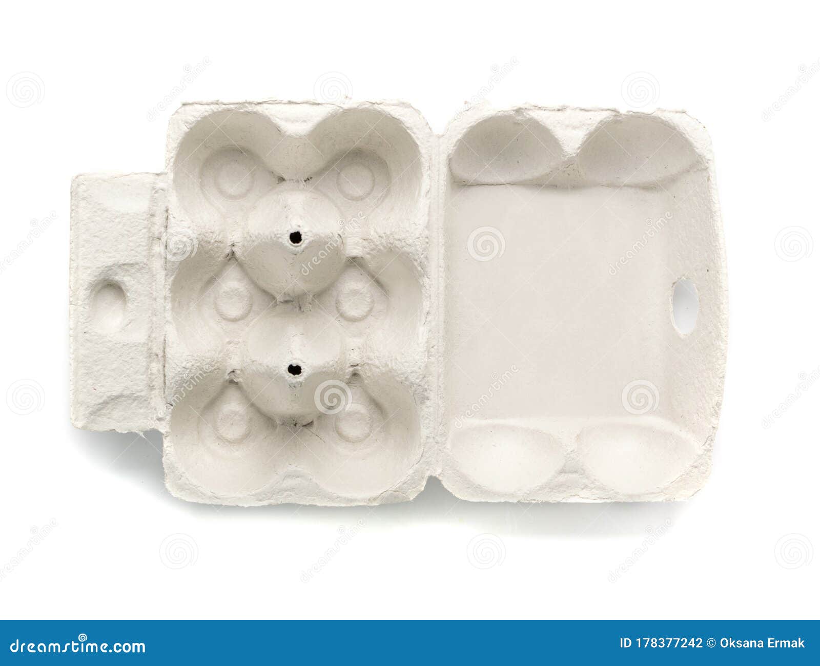 Empty Box Designed for 6 Eggs Isolated on White Background Stock Photo ...