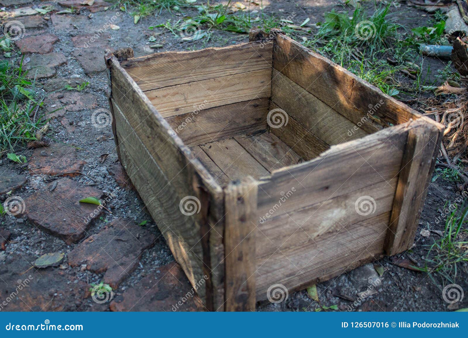 The Empty Box on the Ground in the Backyard Stock Photo - Image of ...