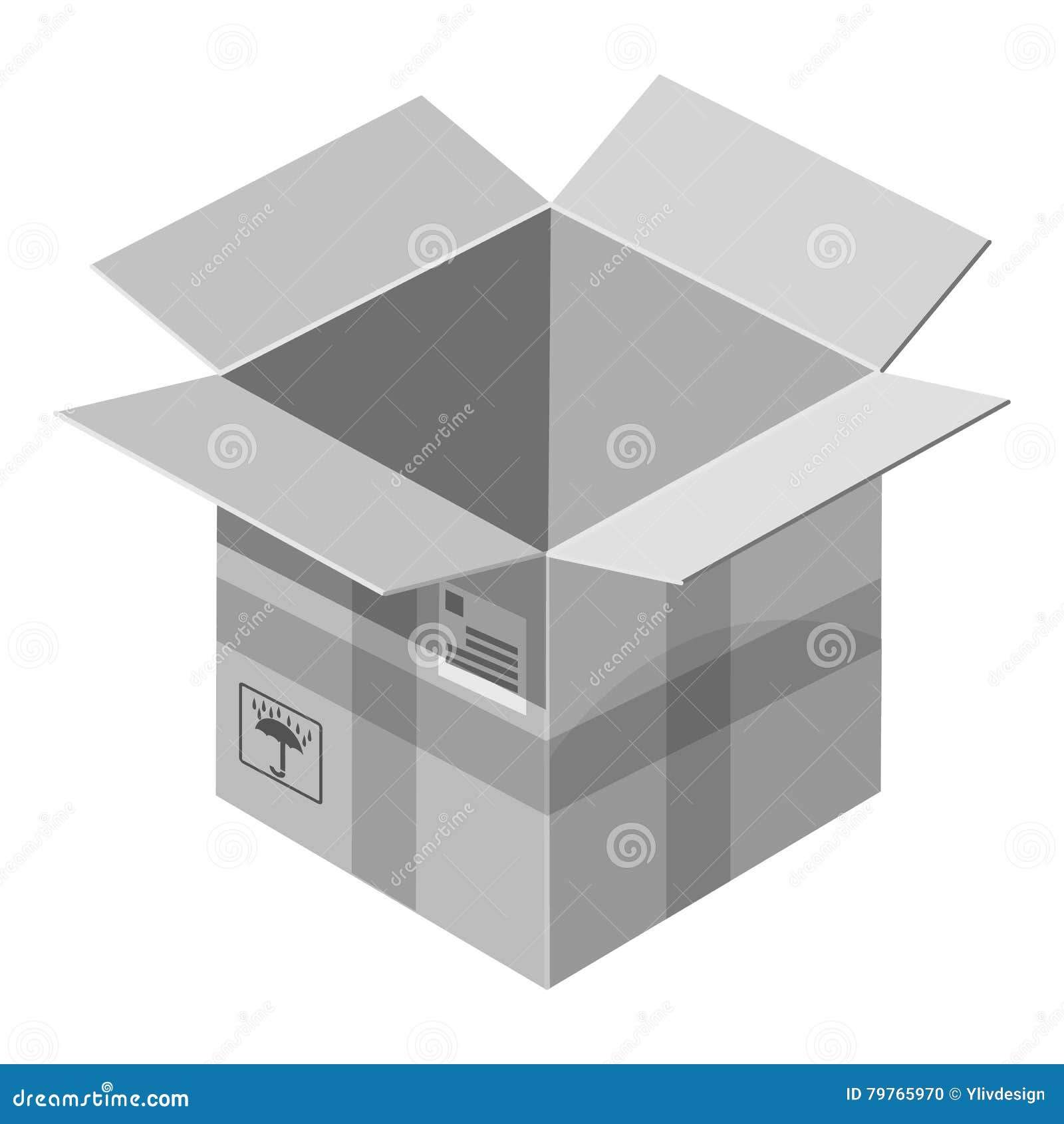 Empty Box Icon, Gray Monochrome Style Stock Vector - Illustration of ...