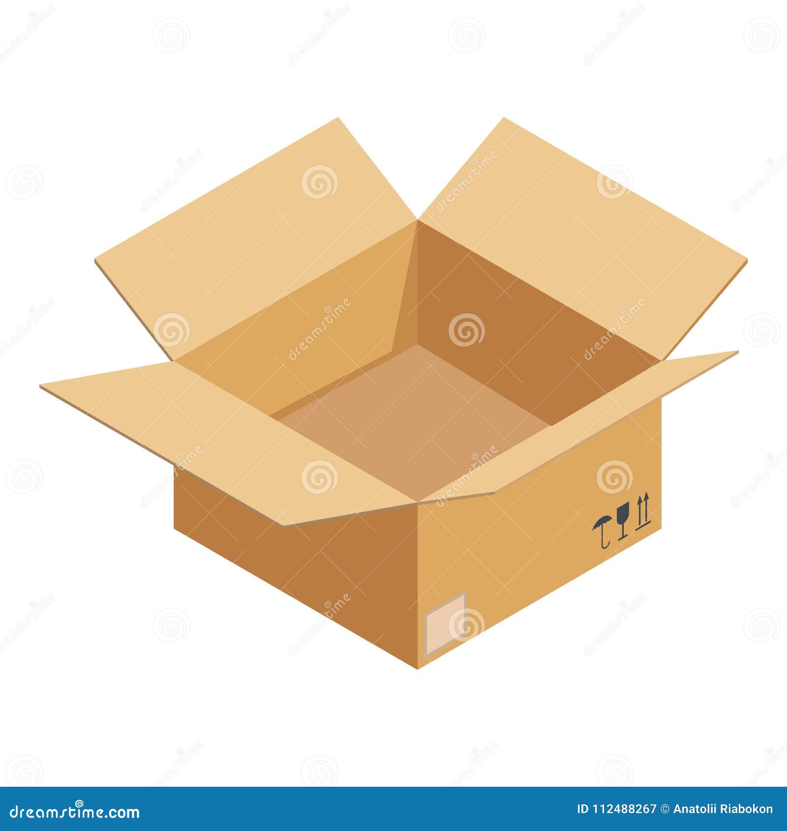 Empty Box Icon, Isometric Style Stock Vector - Illustration of store ...