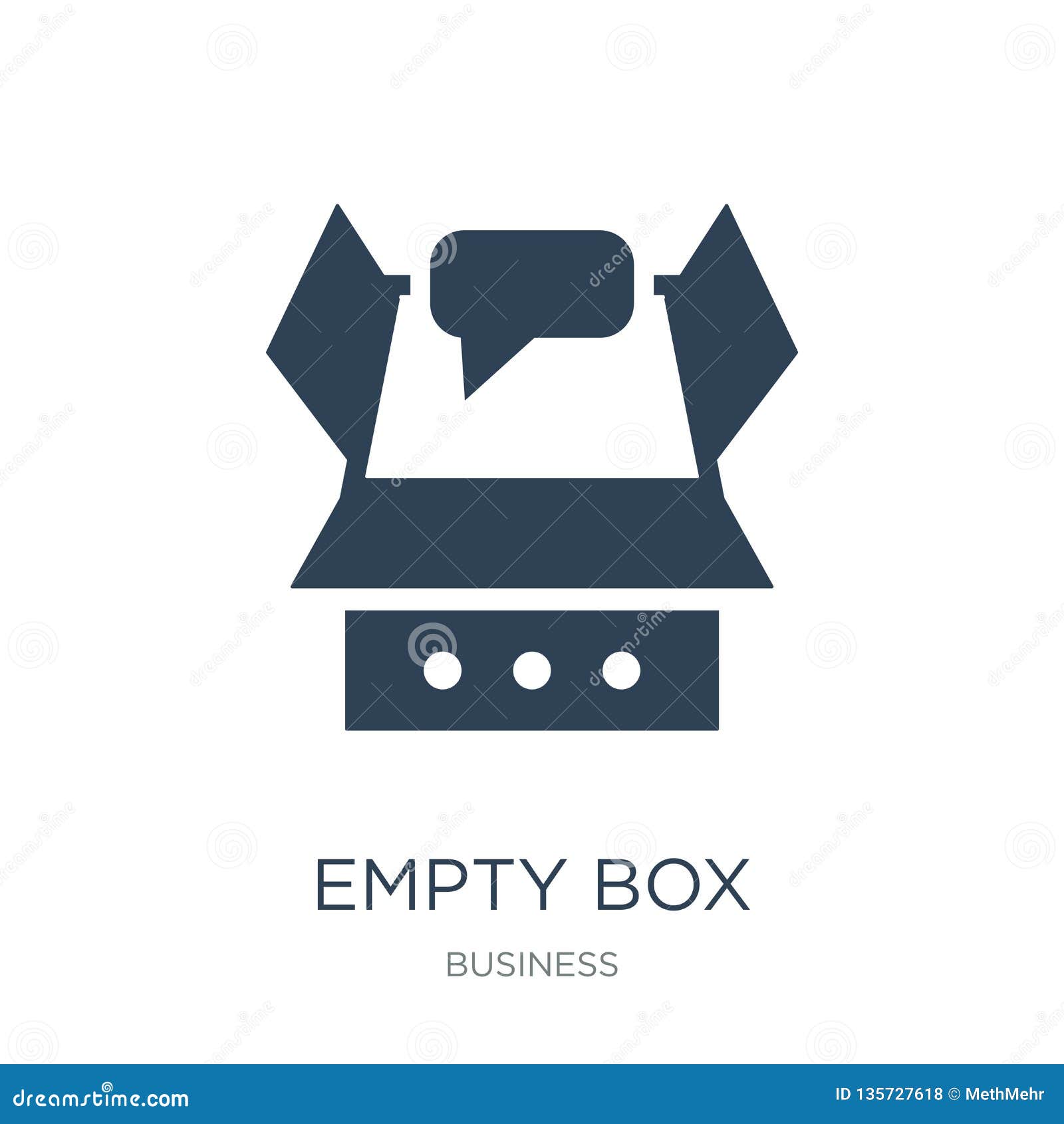 Empty Box Icon in Trendy Design Style. Empty Box Icon Isolated on White ...