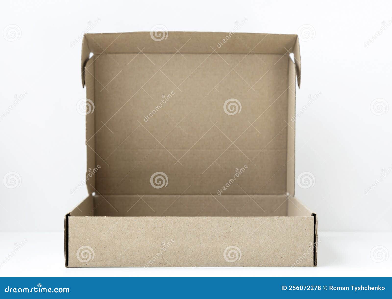 Empty Box. Open Empty Cardboard Box Isolated on White Background. Focus ...