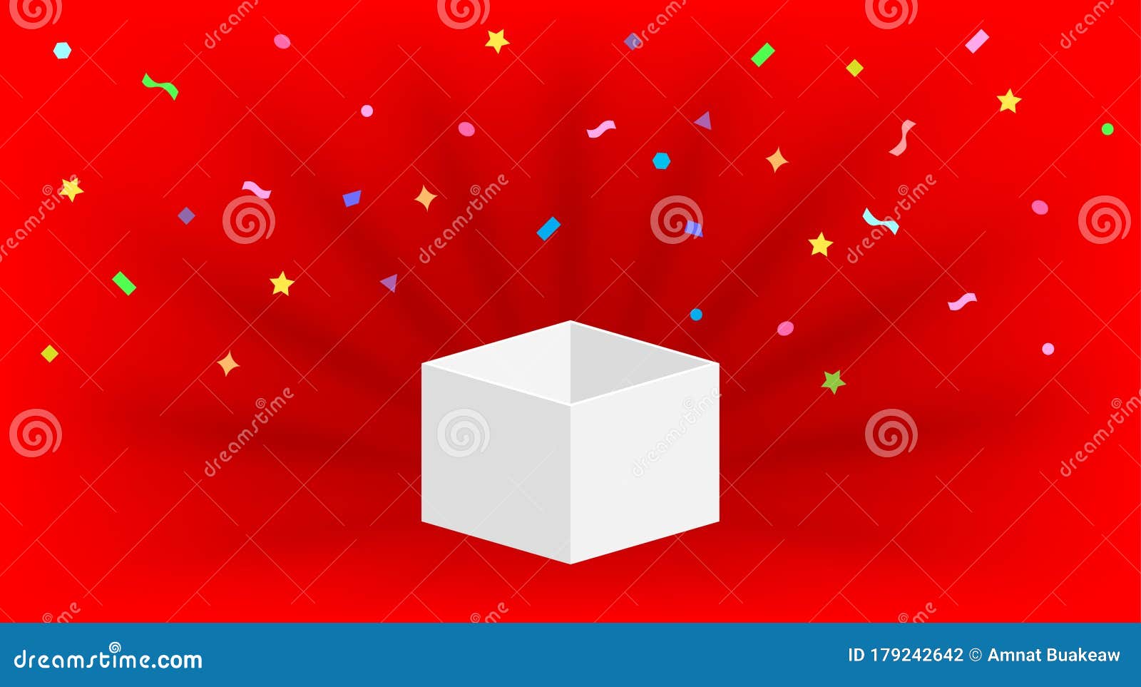 Empty Box Open Isolated on Red Background, Open White Box for Surprise ...