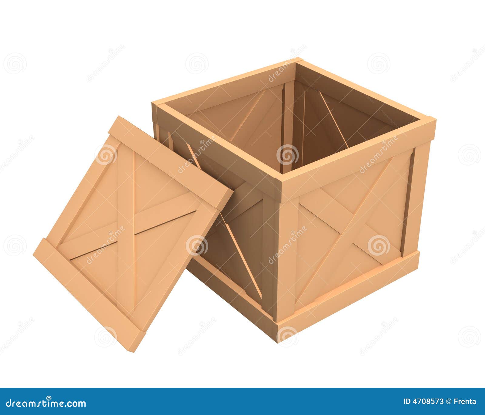 Empty Box for Post Sendings, with an Open Cover Stock Illustration ...