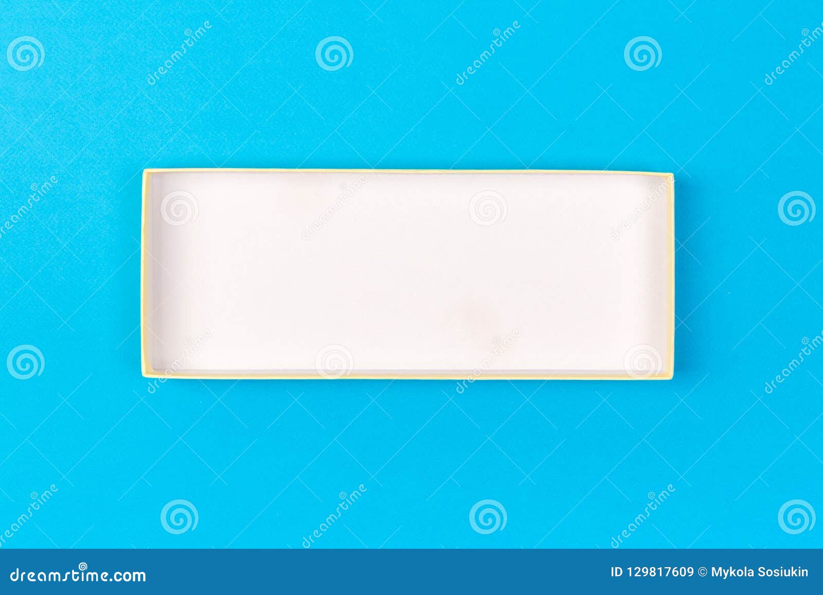 Empty Box for Product on Blue Background. Top View Stock Image - Image ...