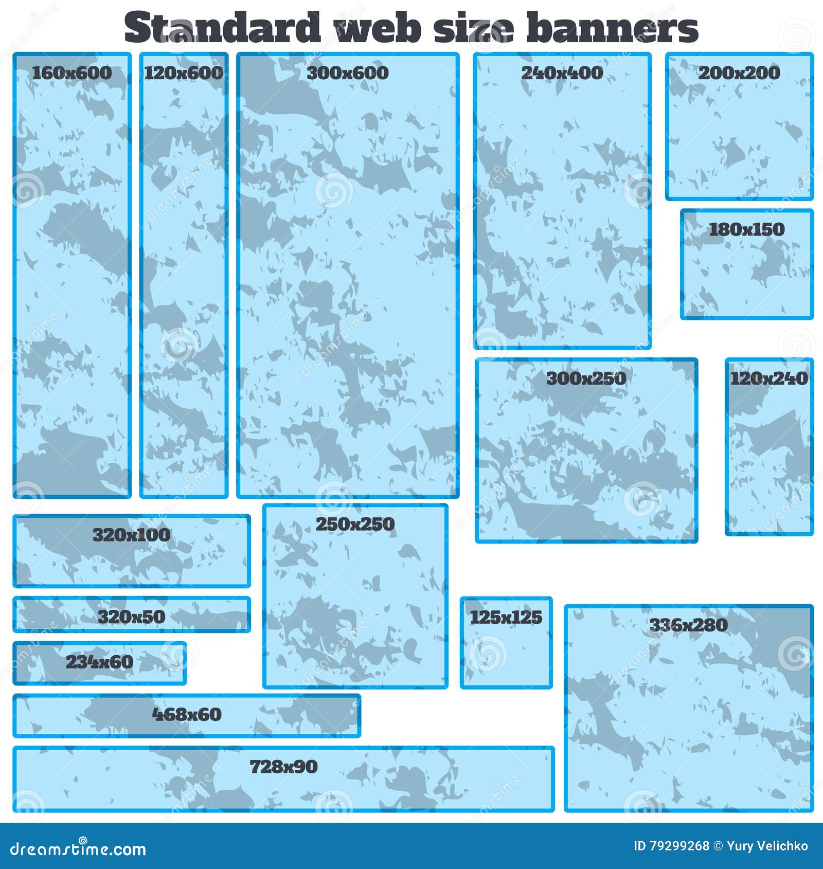 Empty Box Standard Size Web Banners Blank Set. Stock Vector ...