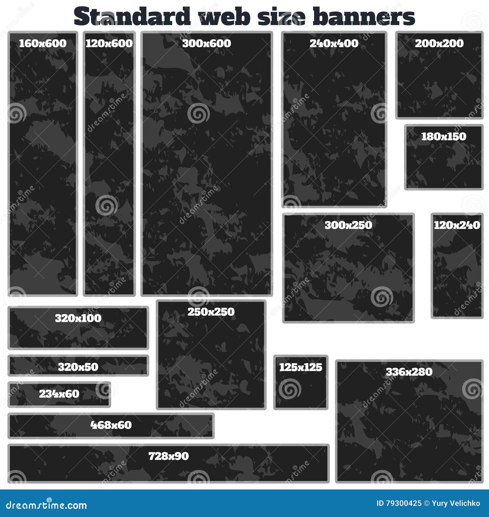 Empty Box Standard Size Web Banners Blank Set. Stock Vector ...