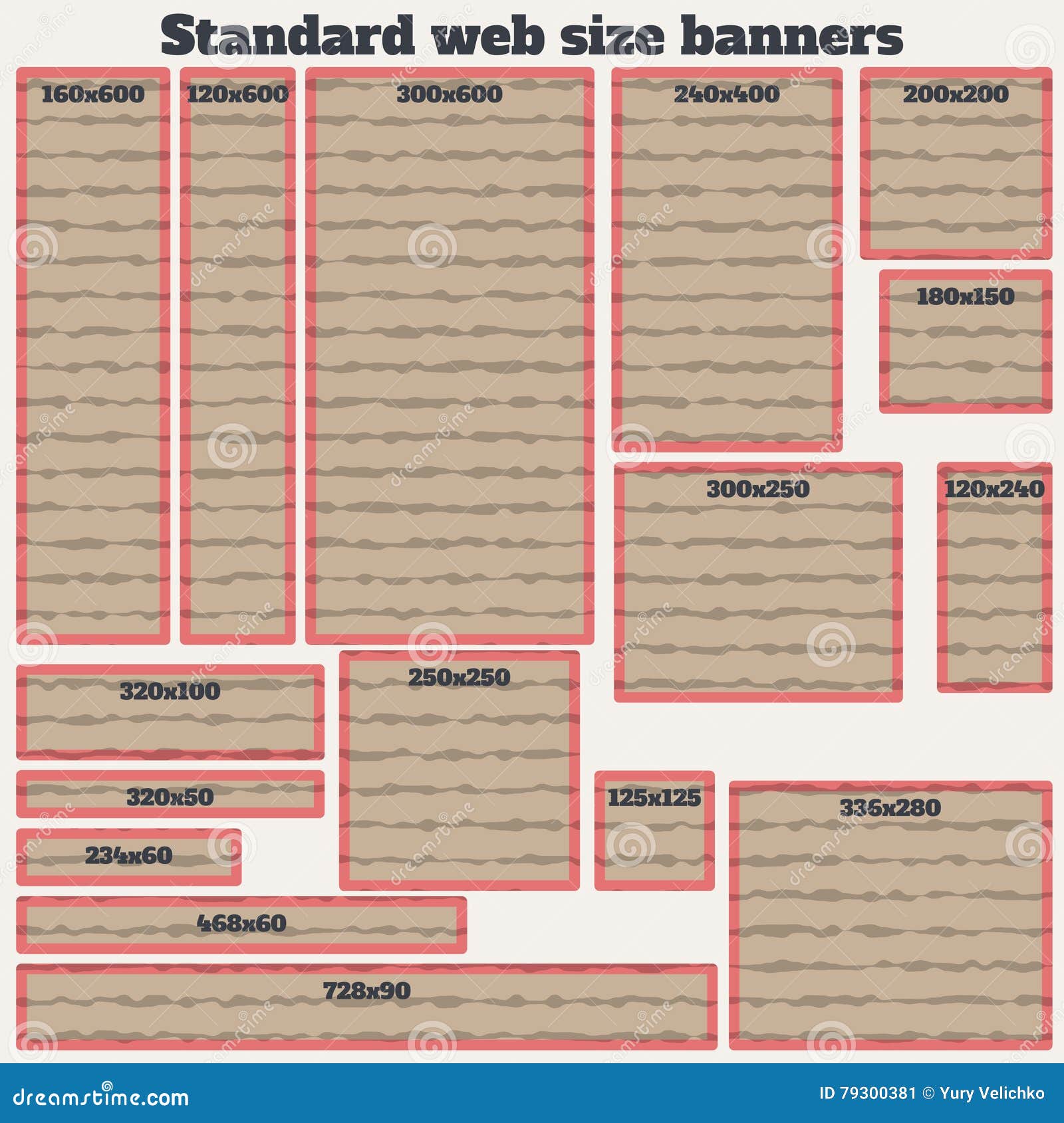 Empty Box Standard Size Web Banners Blank Set Stock Vector ...