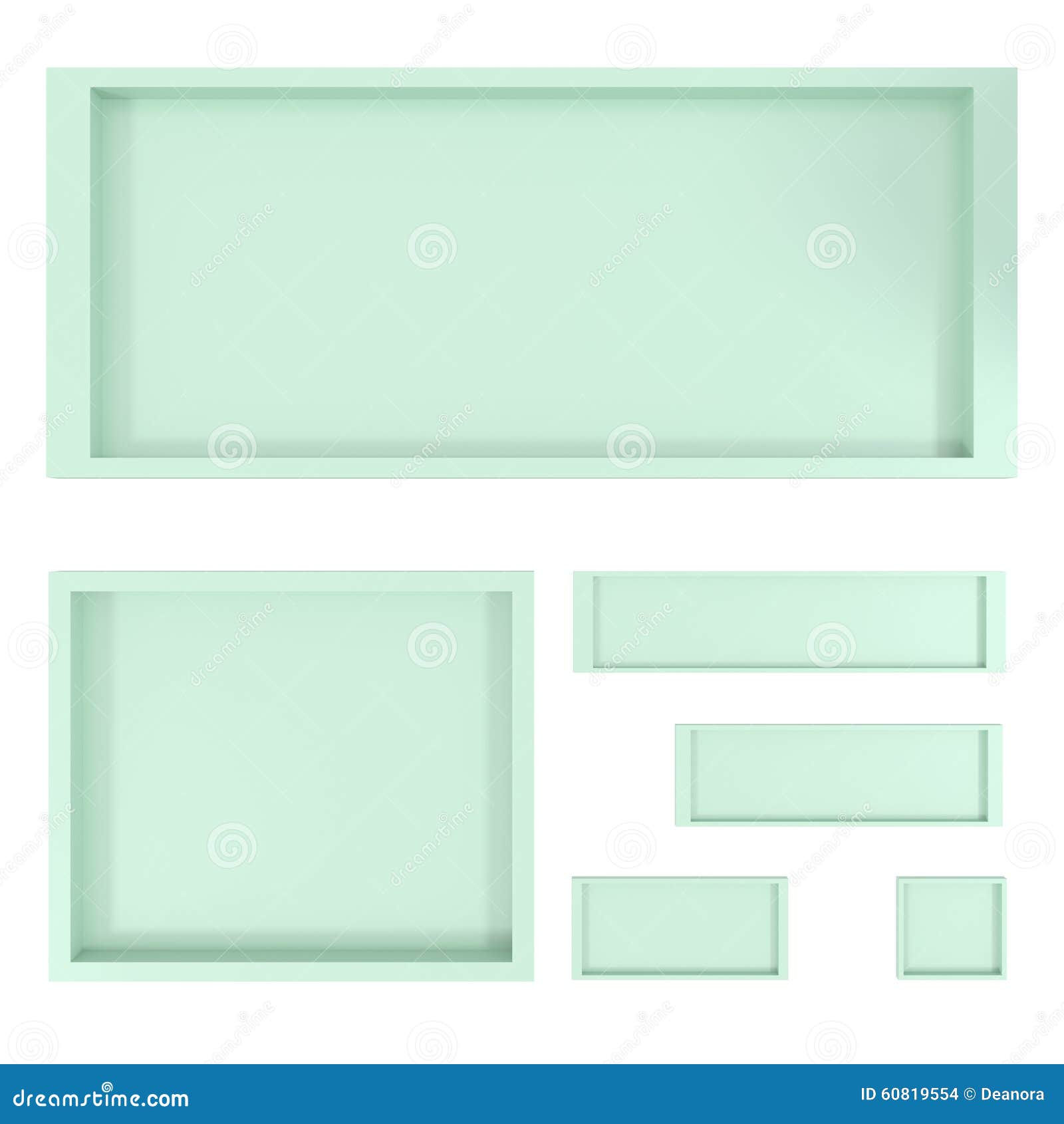 Empty Boxes in Light Green Color Stock Illustration - Illustration of ...