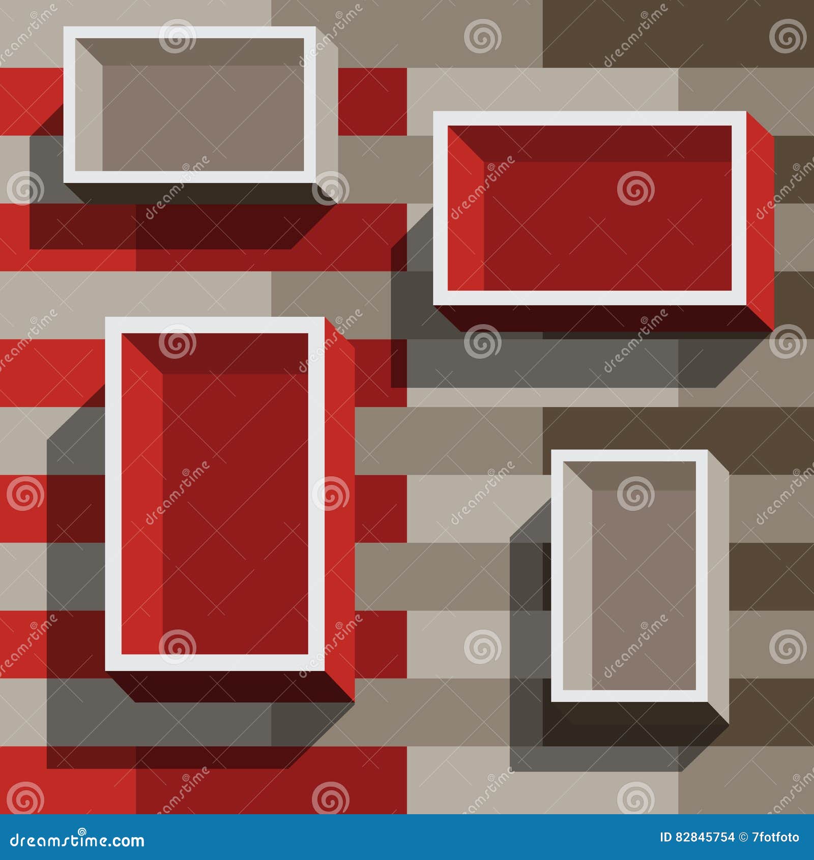 Empty Boxes on a Striped Background Stock Vector - Illustration of ...