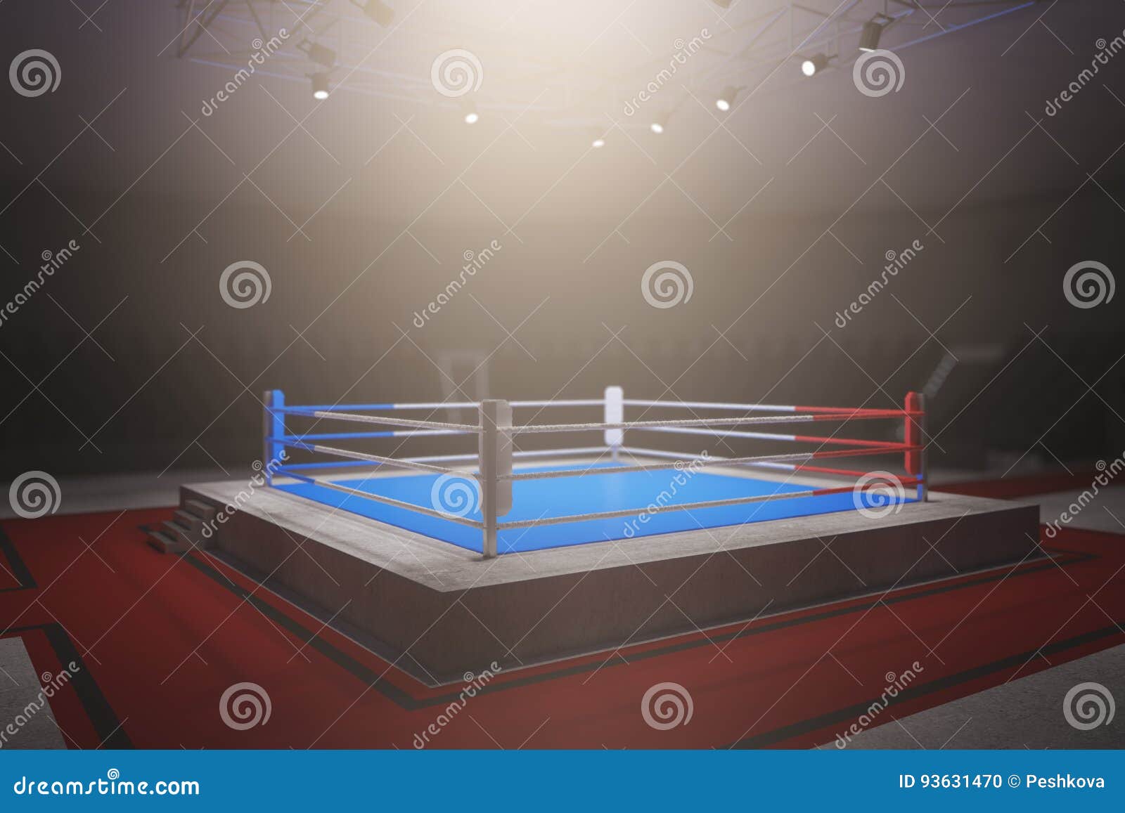 Empty boxing ring stock illustration. Illustration of shiny - 93631470