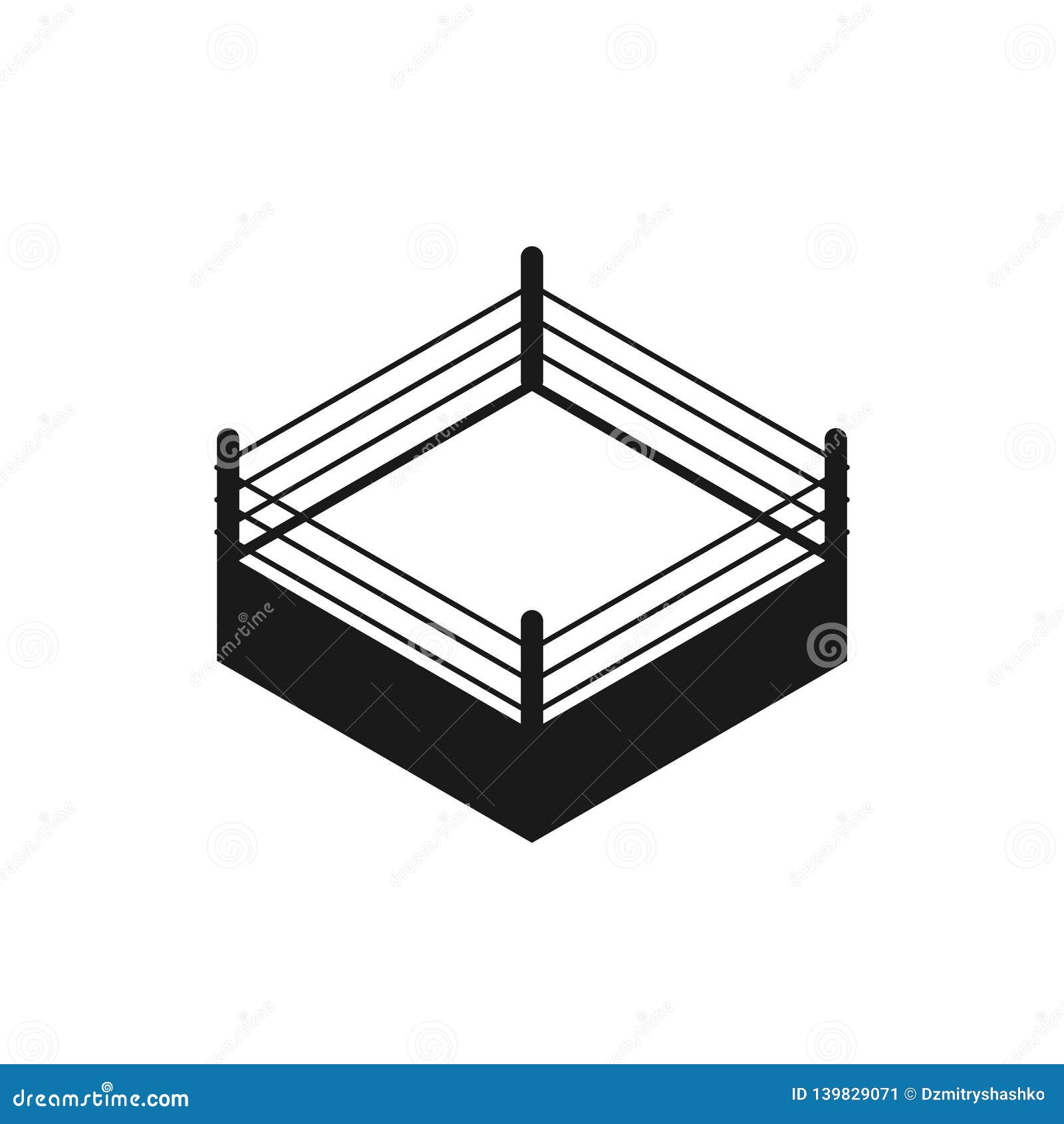 Empty Boxing Ring With Lighting And Stage Royalty-Free Cartoon ...