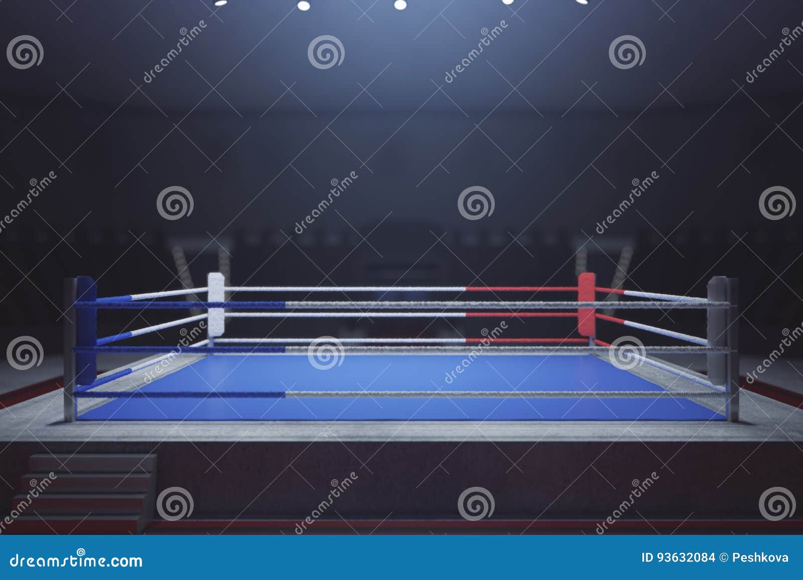 Empty boxing ring stock illustration. Illustration of dark - 93632084