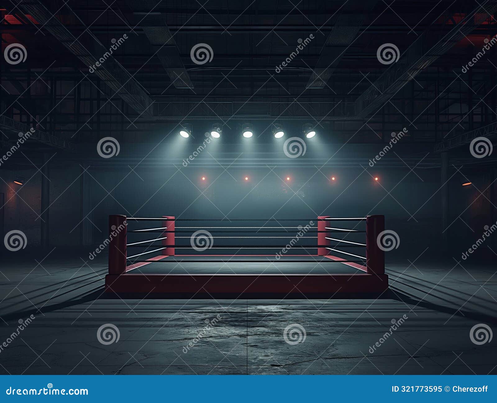 Empty Boxing Ring Under Dramatic Lighting Stock Image - Image of fight ...