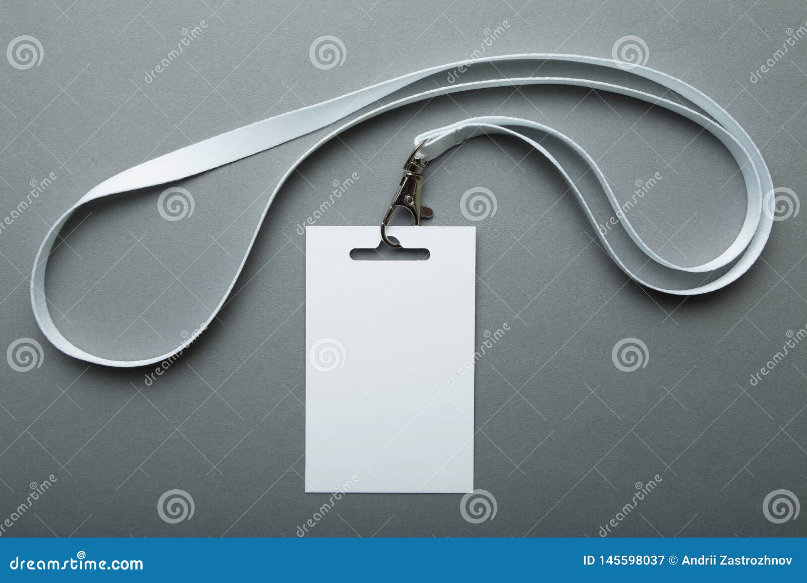 Empty Branding Elements Name Tag Mock Up, on Gray Background Stock ...