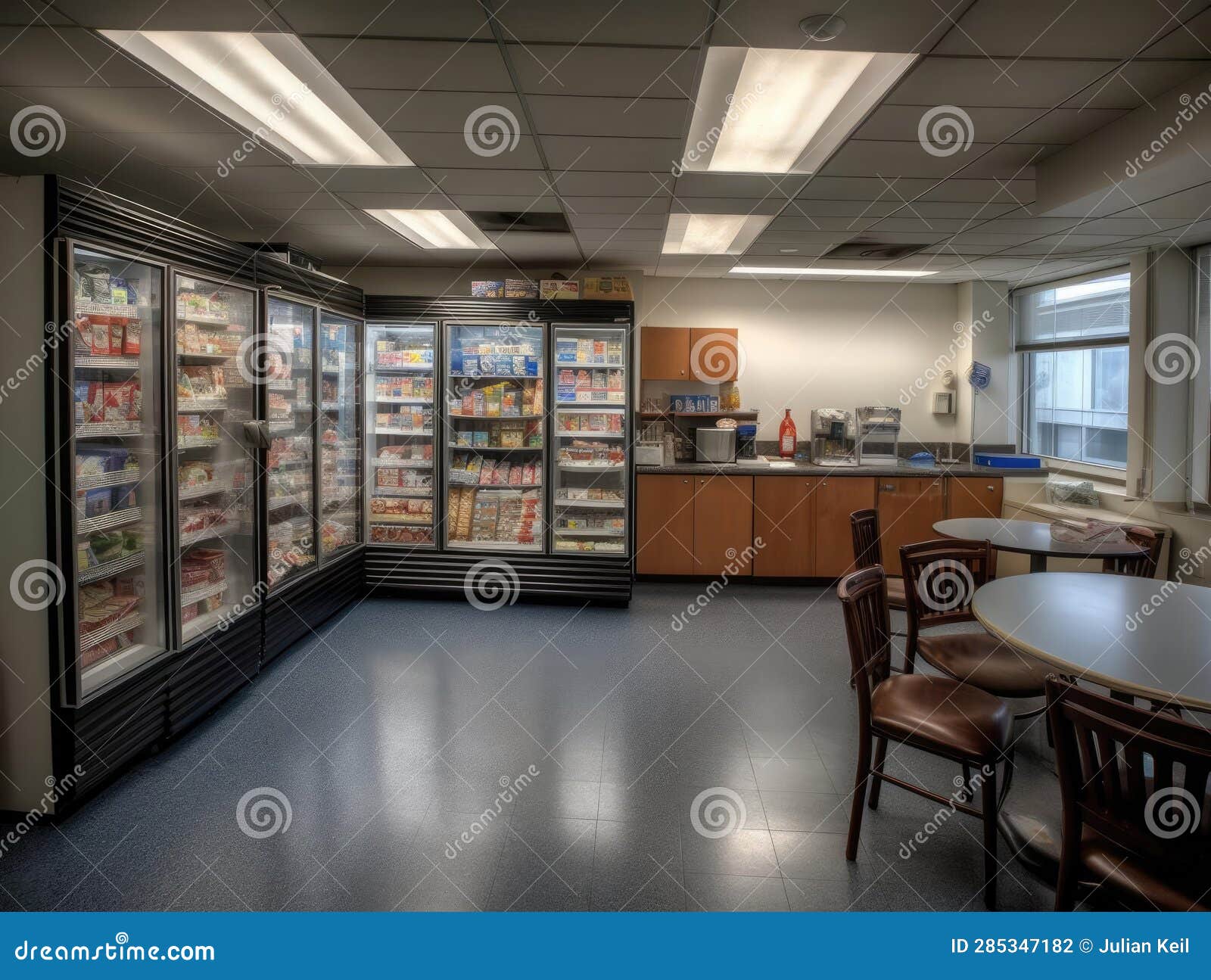 Empty Break Room with Snack Vending Machine Stock Illustration ...
