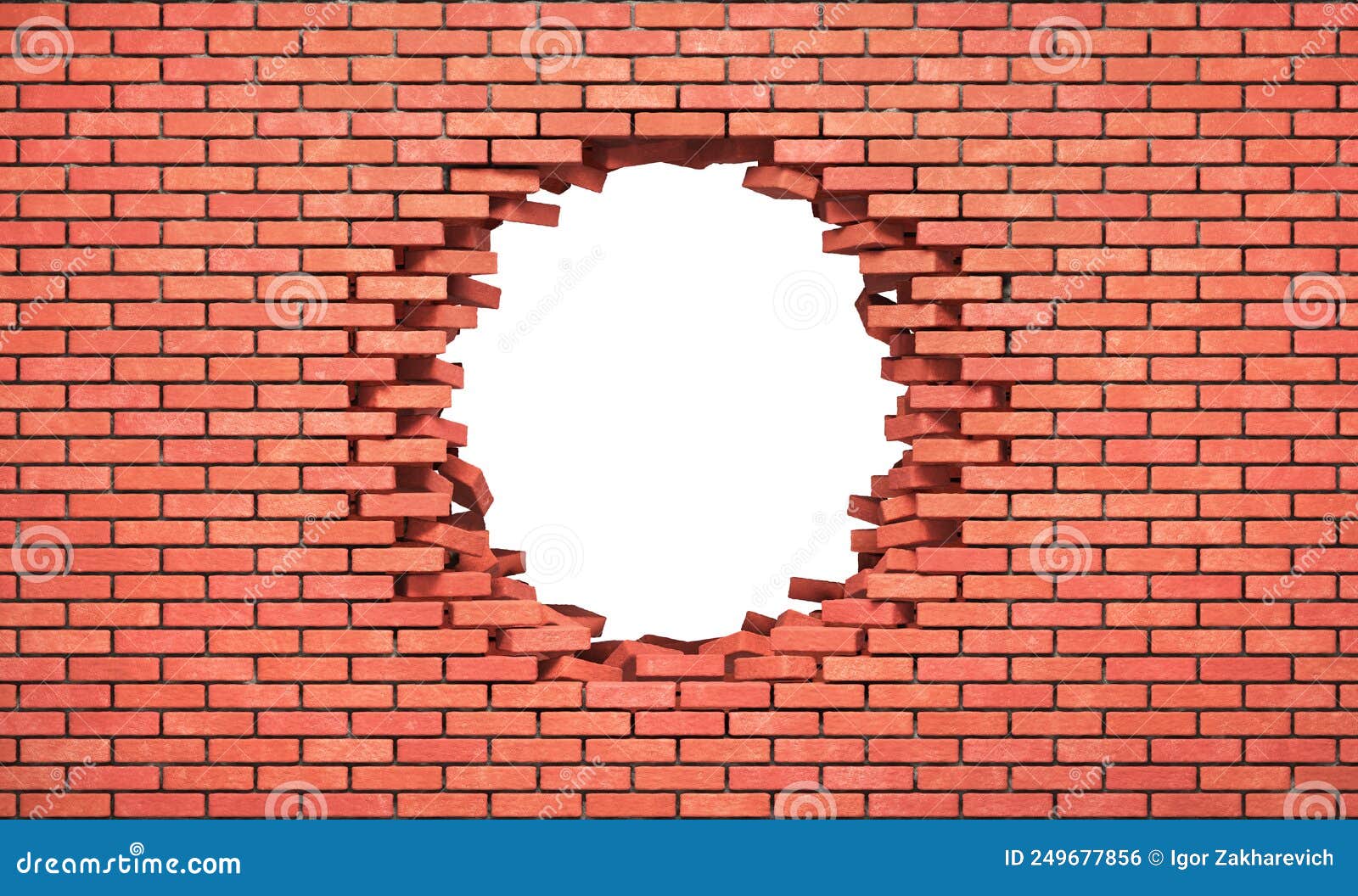 Empty Brick Wall with Around Broken Center. Stock Illustration ...