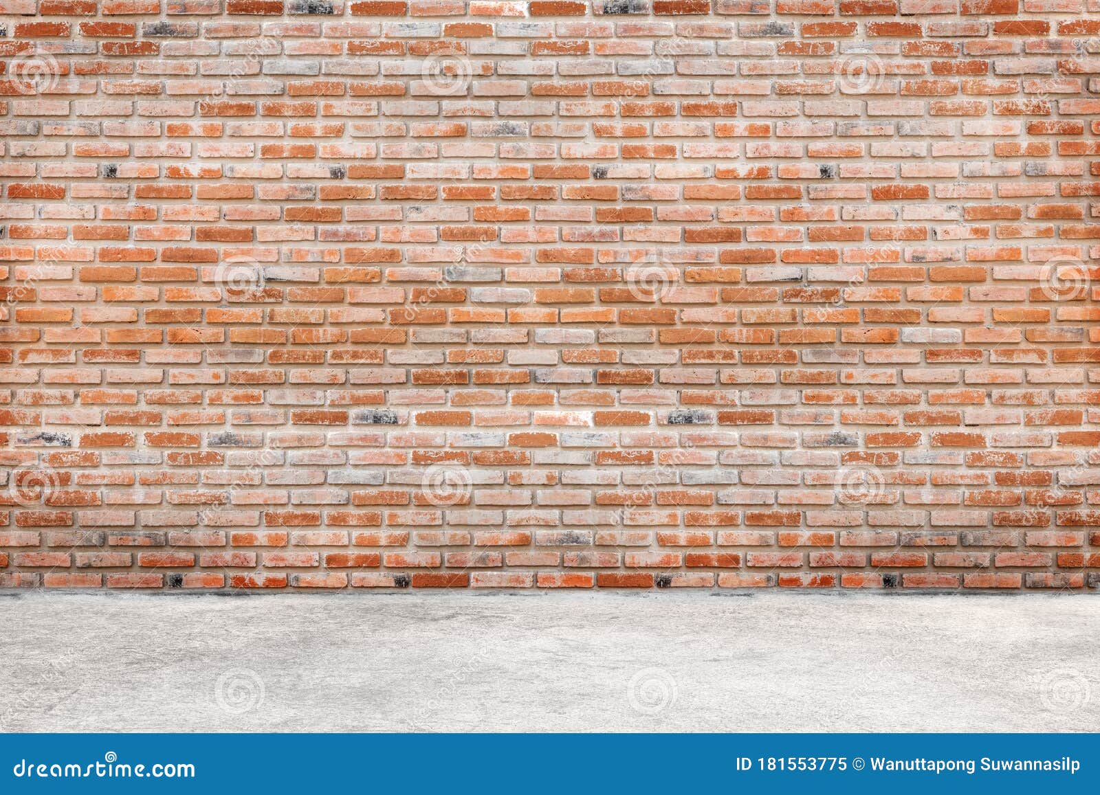 Empty Brick Wall and Concrete Floor for Background Blank Concrete Floor ...
