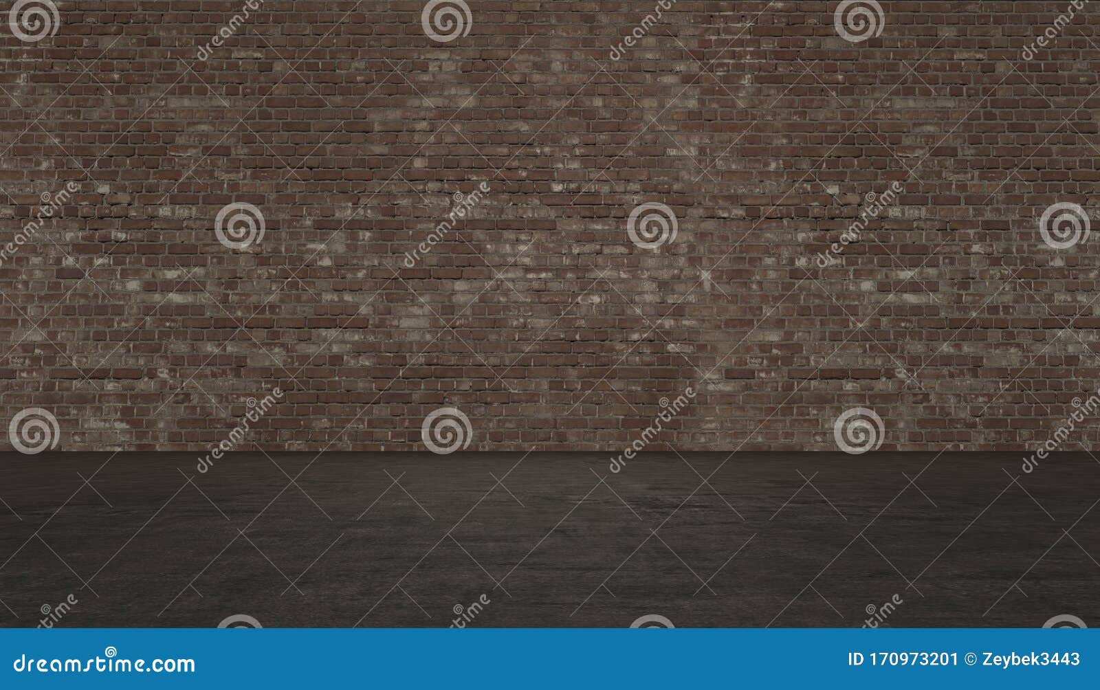 Empty Brick Wall Background and Floor Stock Illustration - Illustration ...