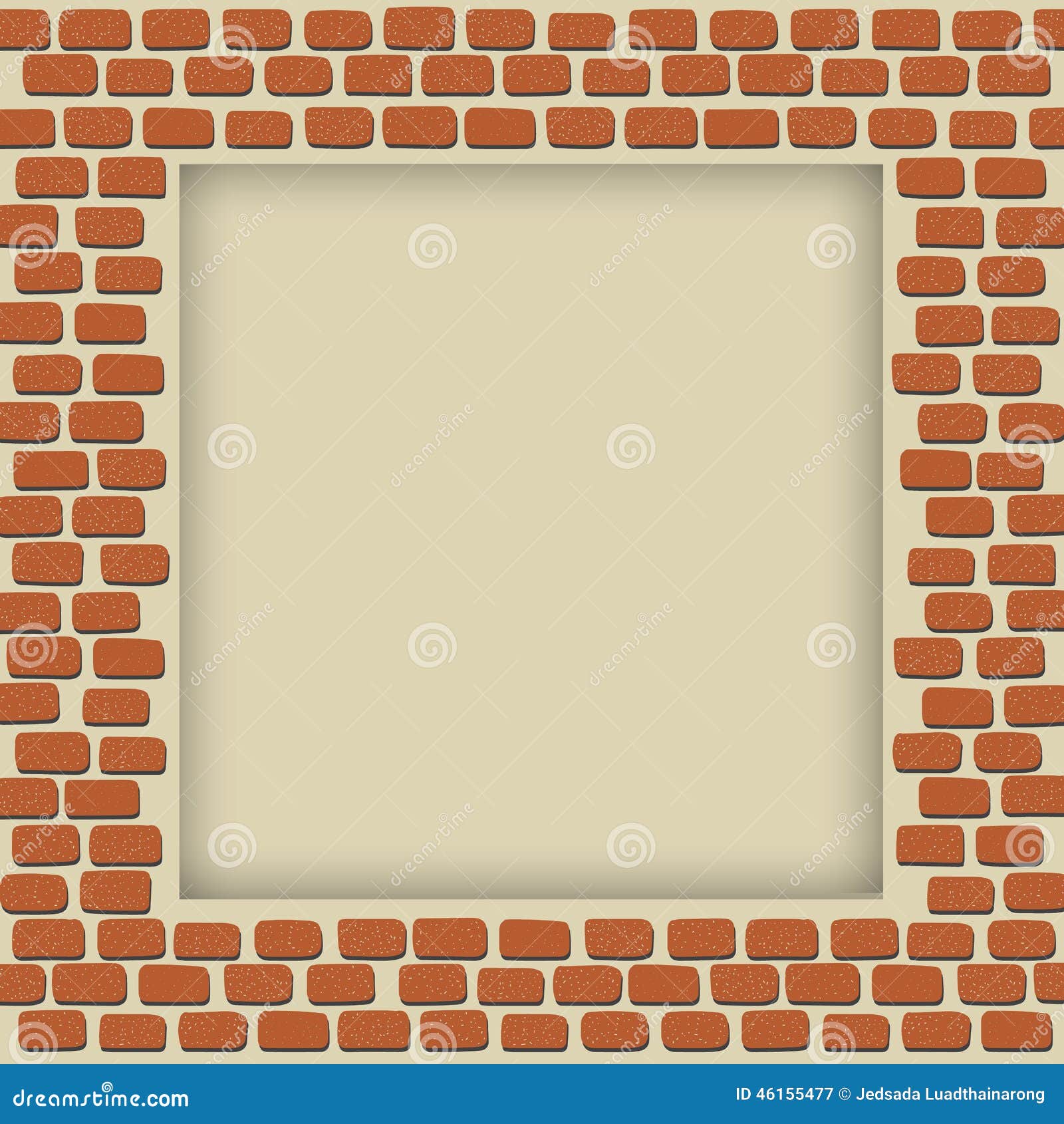 Empty brick wall frame stock vector. Illustration of house - 46155477