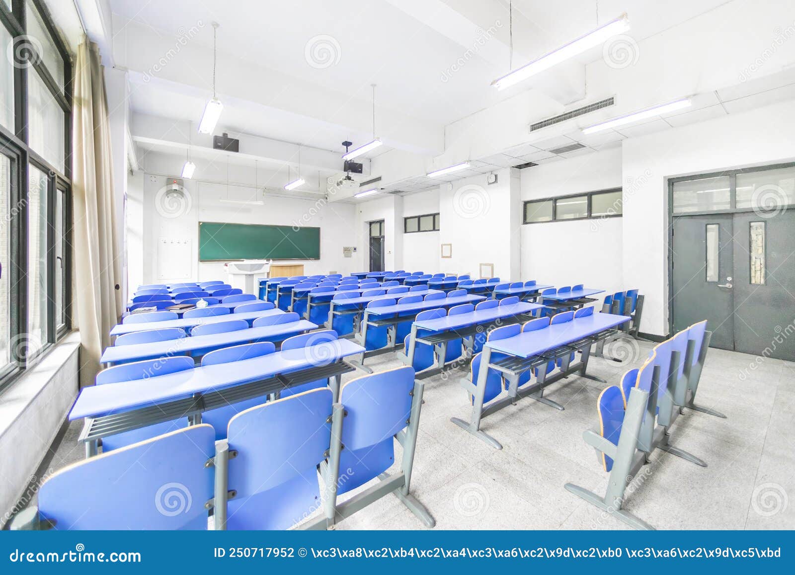An Empty and Bright Classroom Stock Photo - Image of education ...