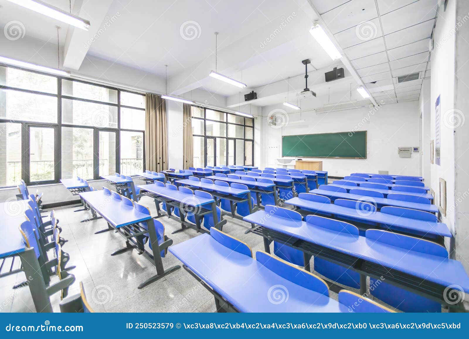 An Empty and Bright Classroom Stock Image - Image of vehicle, bright ...