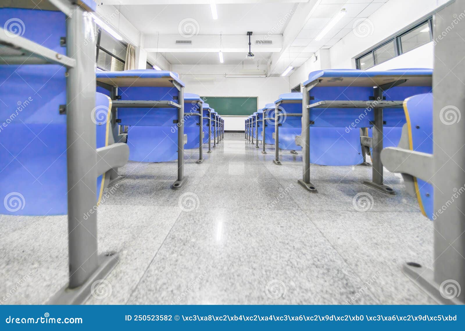 An Empty and Bright Classroom Stock Photo - Image of furniture, design ...
