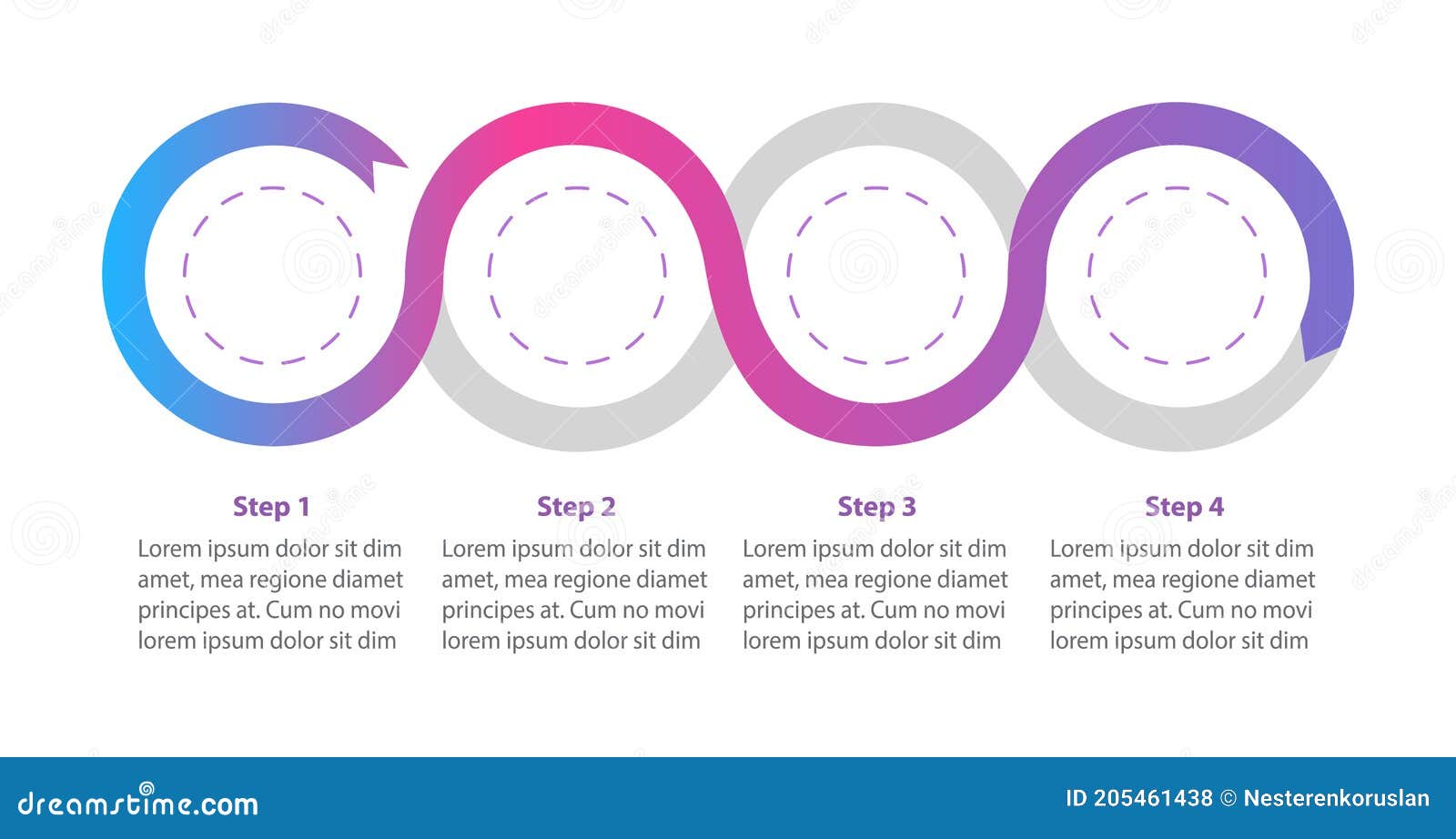 Empty Bright Flowchart Vector Infographic Template Stock Vector ...
