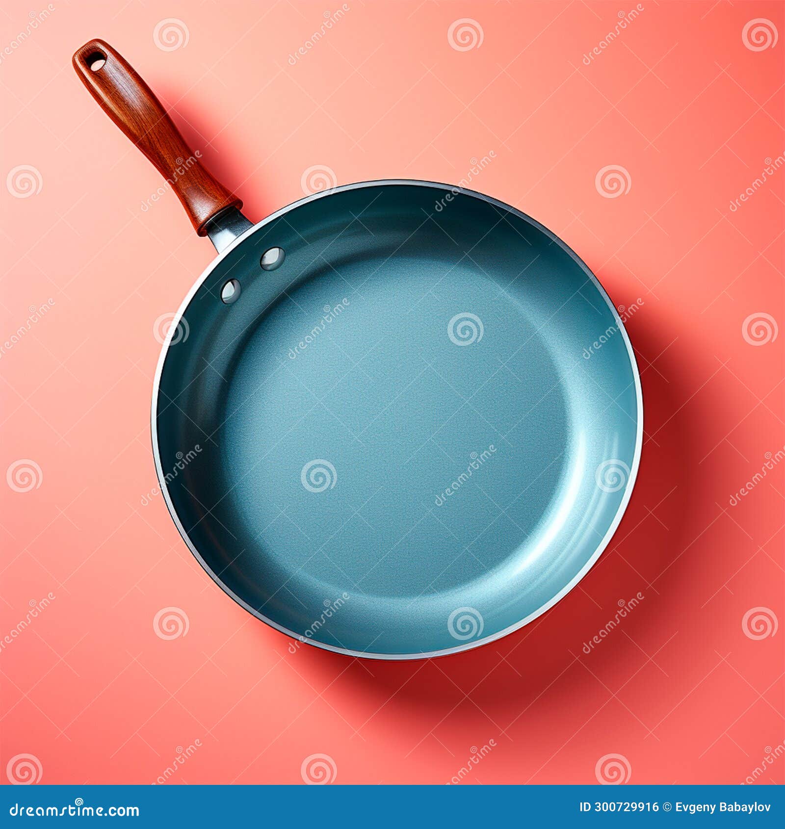 Empty Bright Frying Pan on Isolated Background, Top View - AI Generated ...