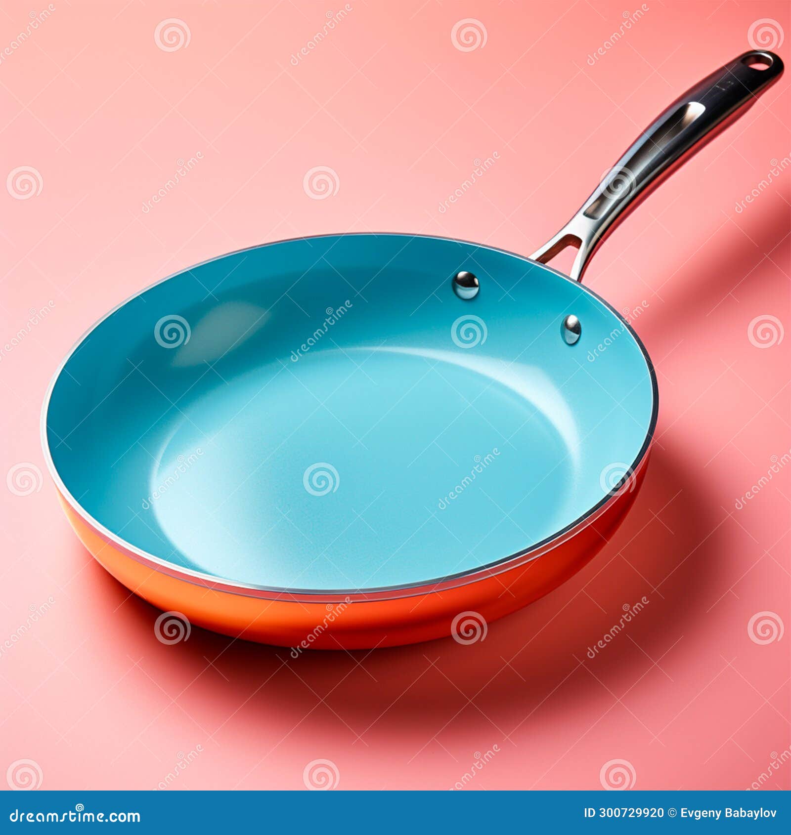 Empty Bright Frying Pan on Isolated Background, Top View - AI Generated ...
