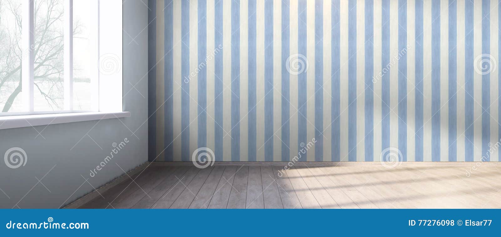 Empty Bright Interior . 3D Render Stock Illustration - Illustration of ...