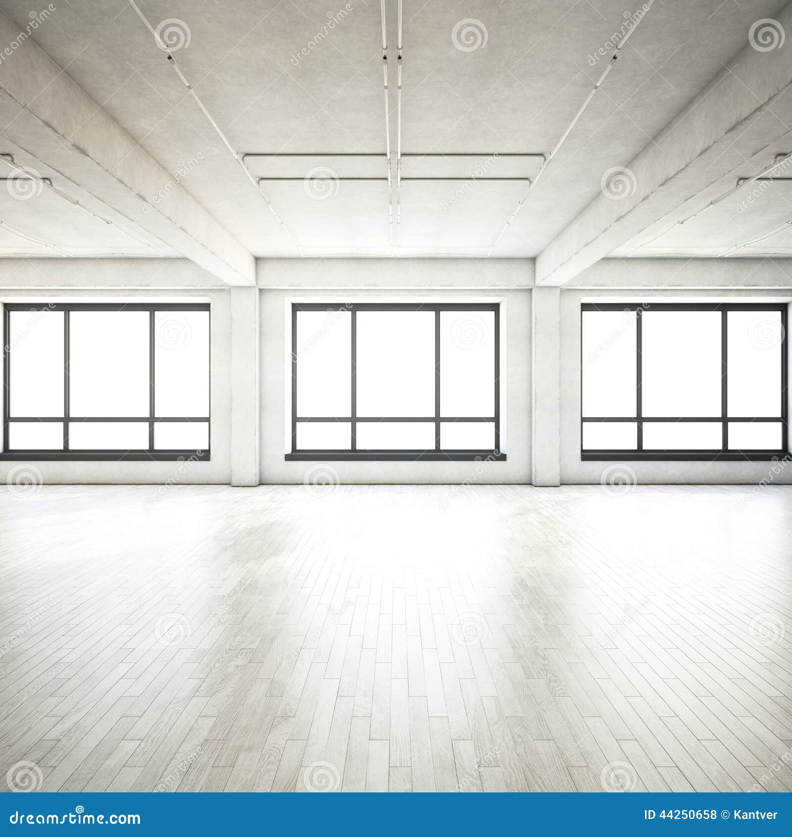 Empty bright loft stock photo. Image of estate, modern - 44250658