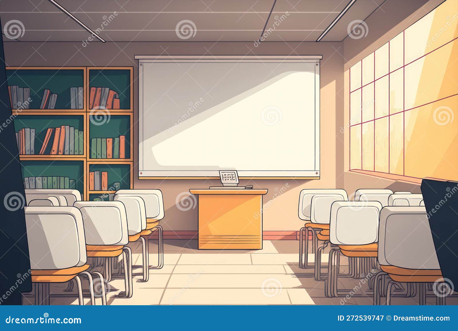 Empty, Bright, Modern College Lecture Hall with White Board Stock ...