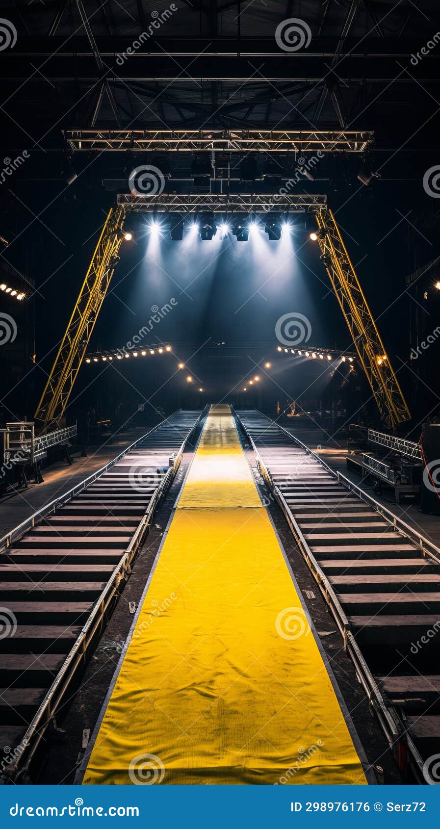 Empty Bright Stage of a Big Hall Stock Photo - Image of crowd, party ...