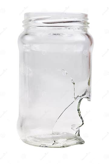 Empty broken glass jar. stock image. Image of transparent - 19723071