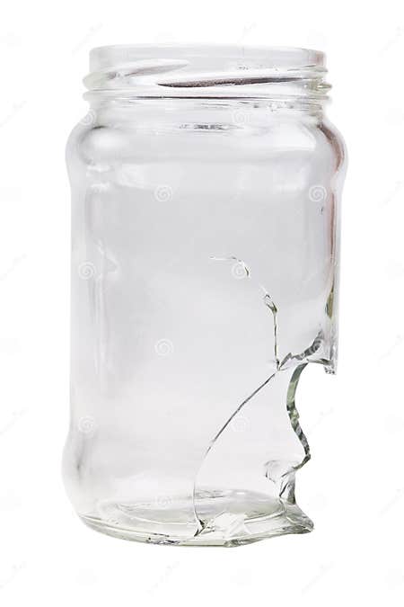Empty broken glass jar. stock image. Image of transparent - 19723071