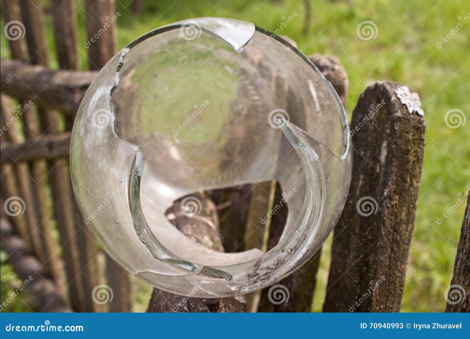 Empty broken glass jar. stock image. Image of liters - 70940993