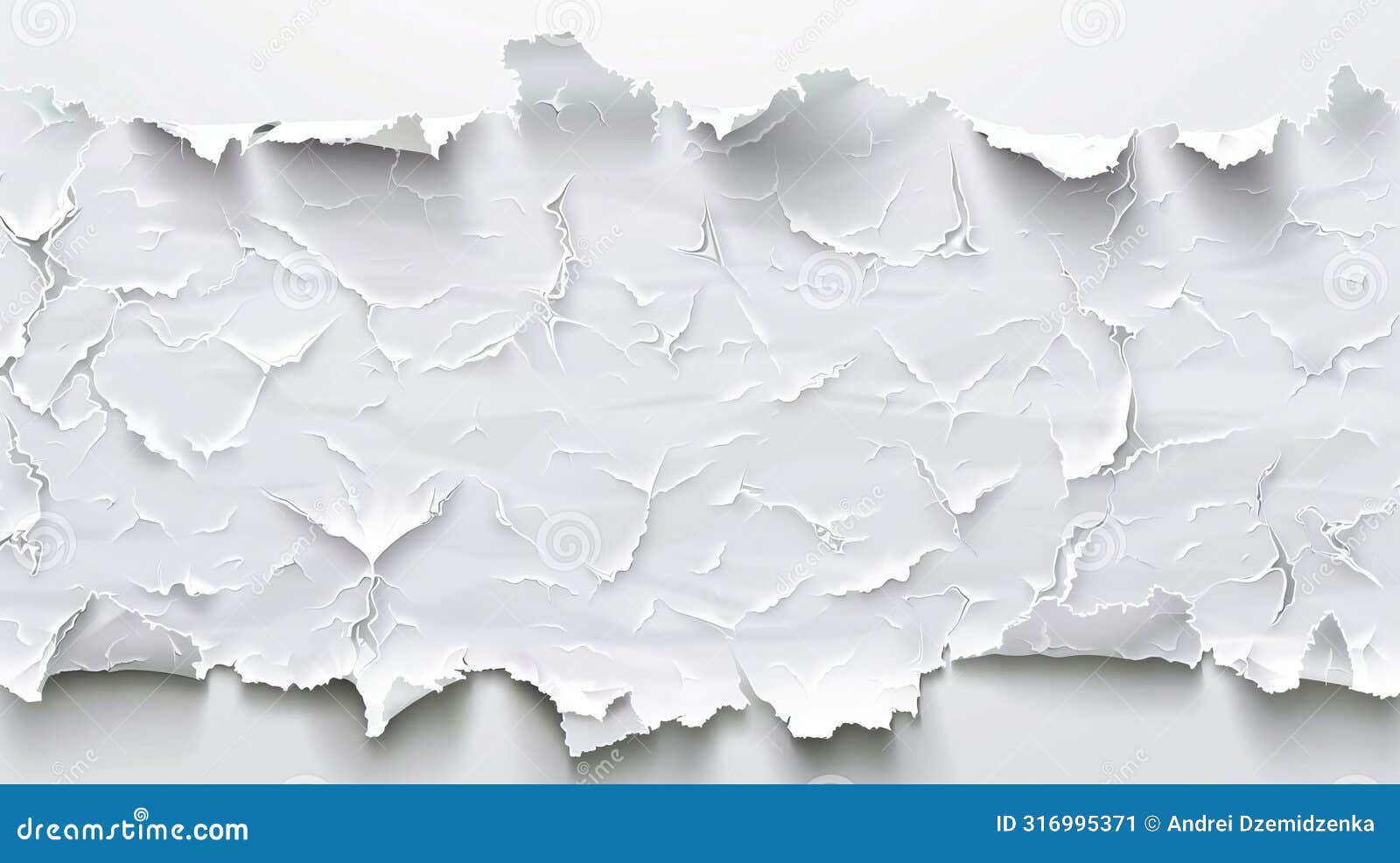 An Empty and Broken Sheet Piece with Shadow. Header Canvas Scratch ...