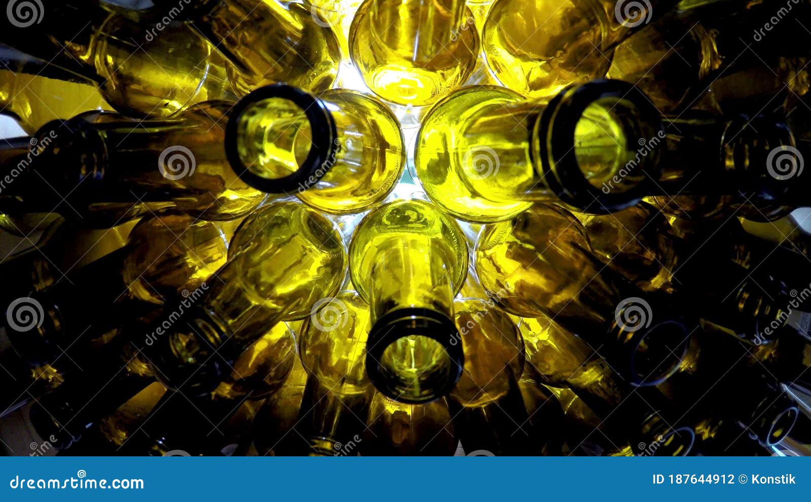 Empty Brown Beer Bottles, the Top View on a White Background,Dolly Zoom ...