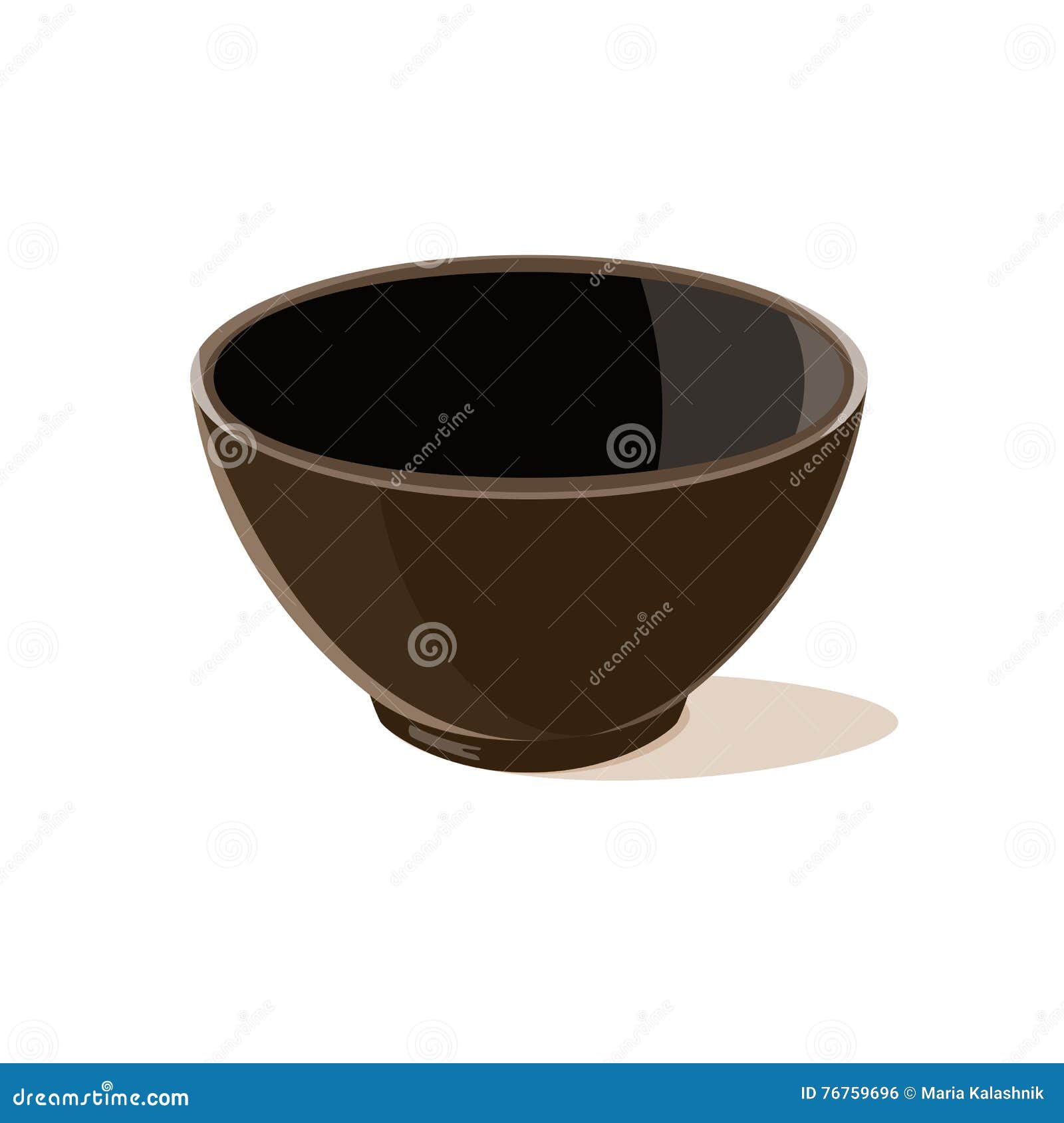 Empty brown bowl stock vector. Illustration of country - 76759696