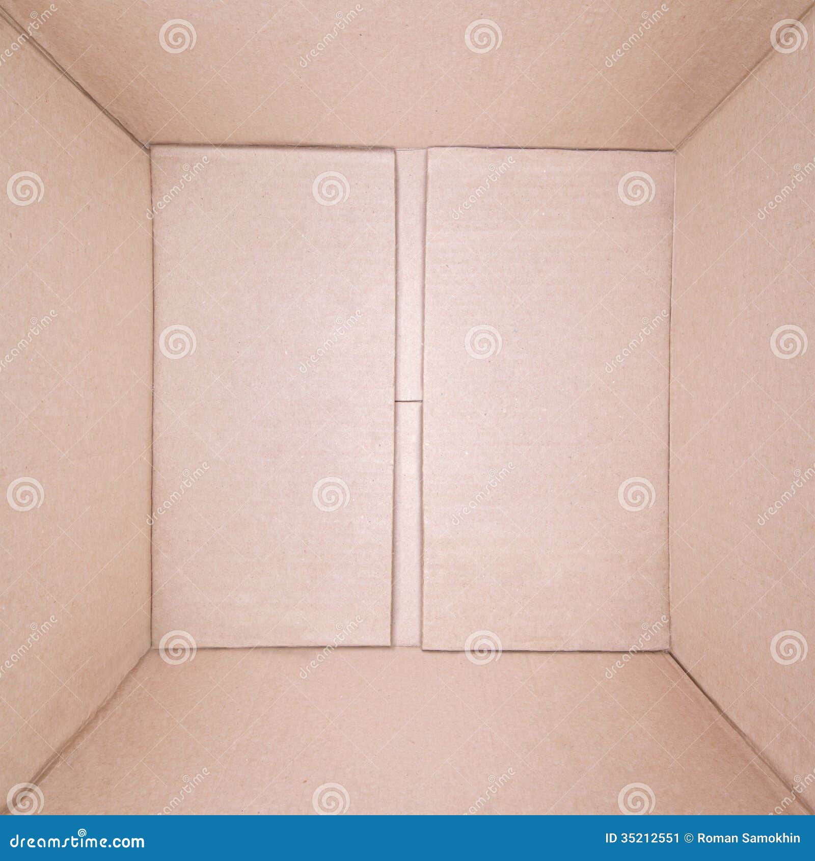 Empty Brown Cardboard Square Box Stock Image - Image of pack ...