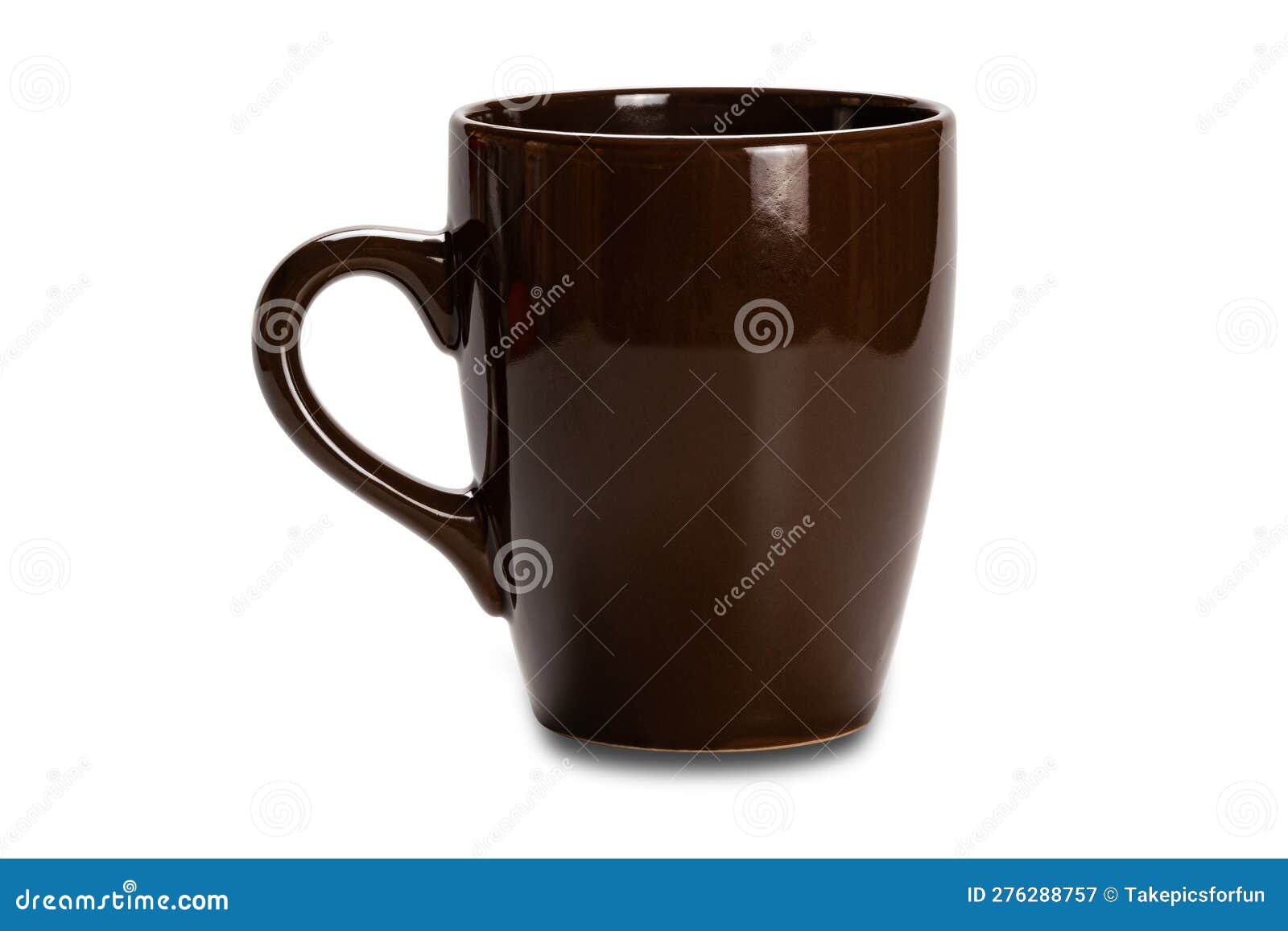 Empty Brown Ceramic Coffee Mug or Coffe Cup Isolated on White ...