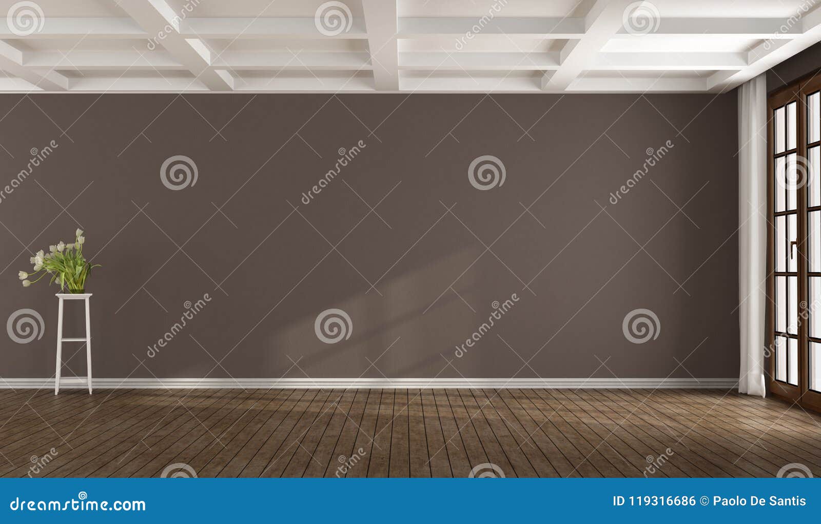 Empty brown room stock illustration. Illustration of wall - 119316686