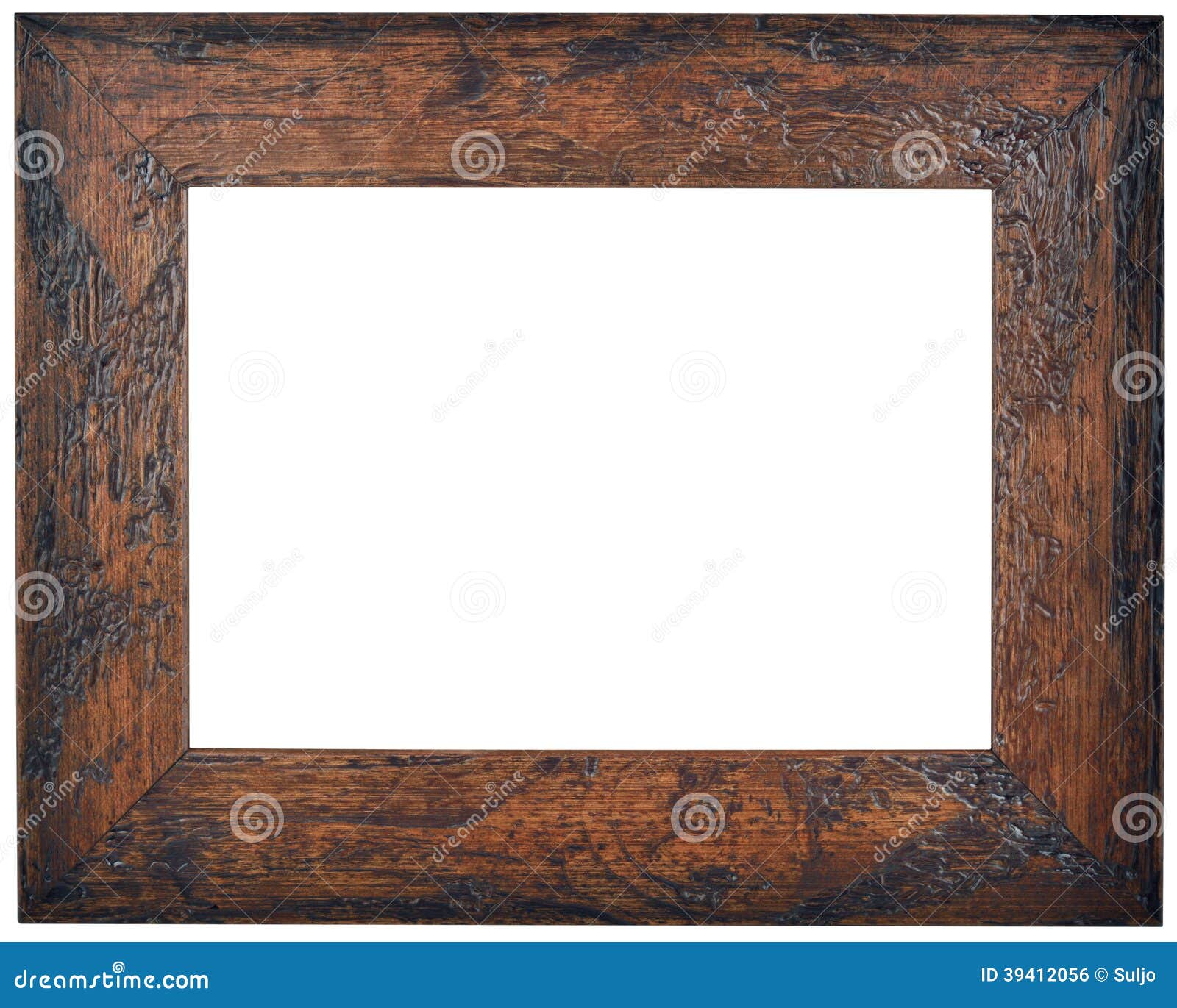 Empty Brown Wooden Frame Cutout Stock Photo - Image of texture ...