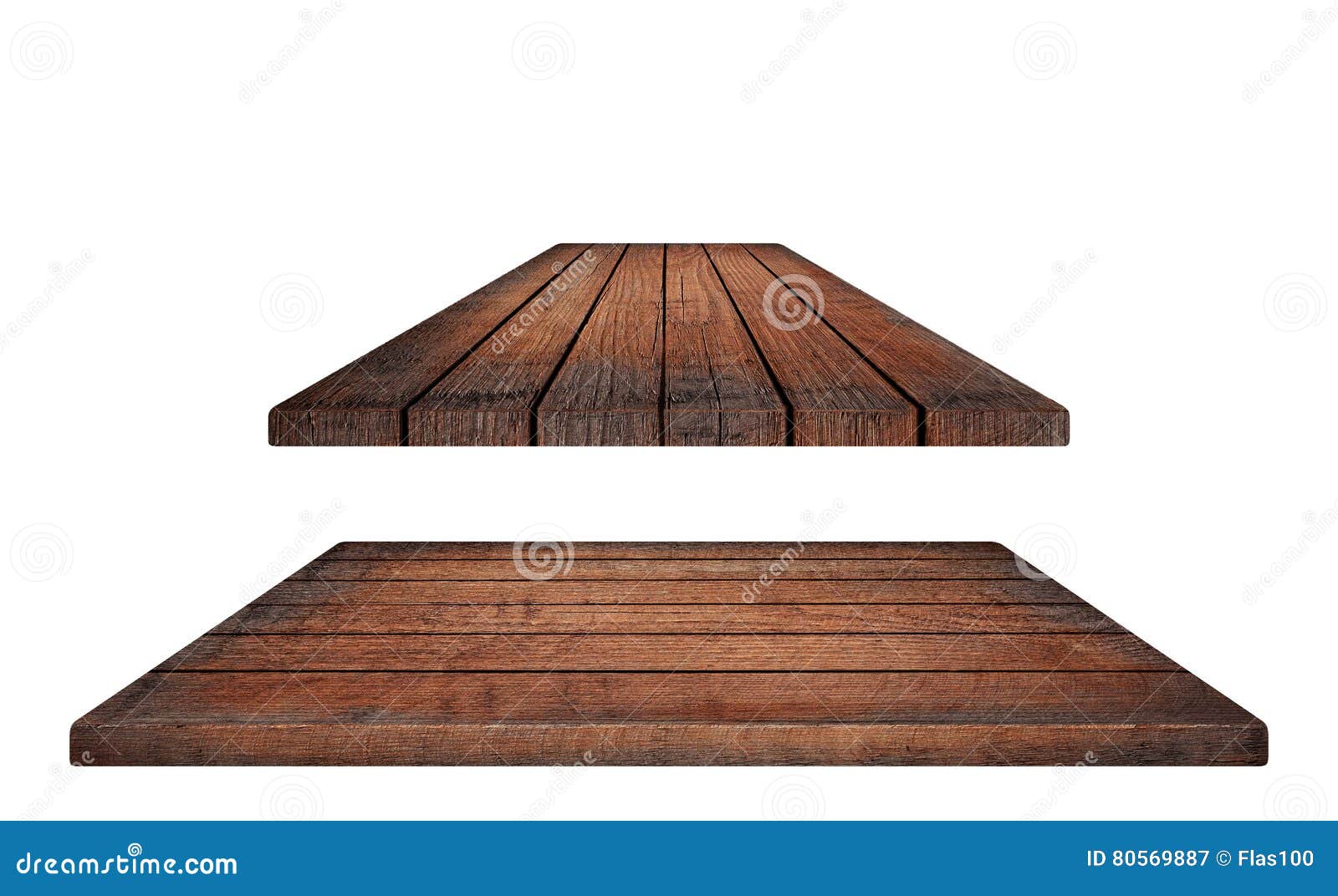 Empty Brown Wooden Tabletop, Vertical Planks on White Background Stock ...