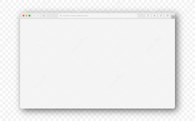 Empty Browser Window on Transparent Background. Empty Web Page Mockup ...