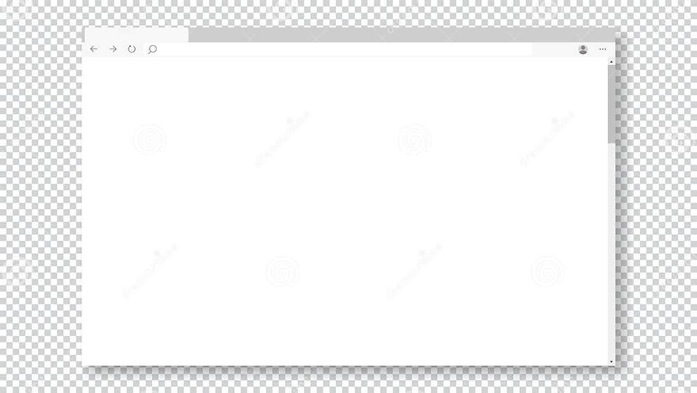 Empty Browser Window on Transparent Background. Empty Web Page Mockup ...
