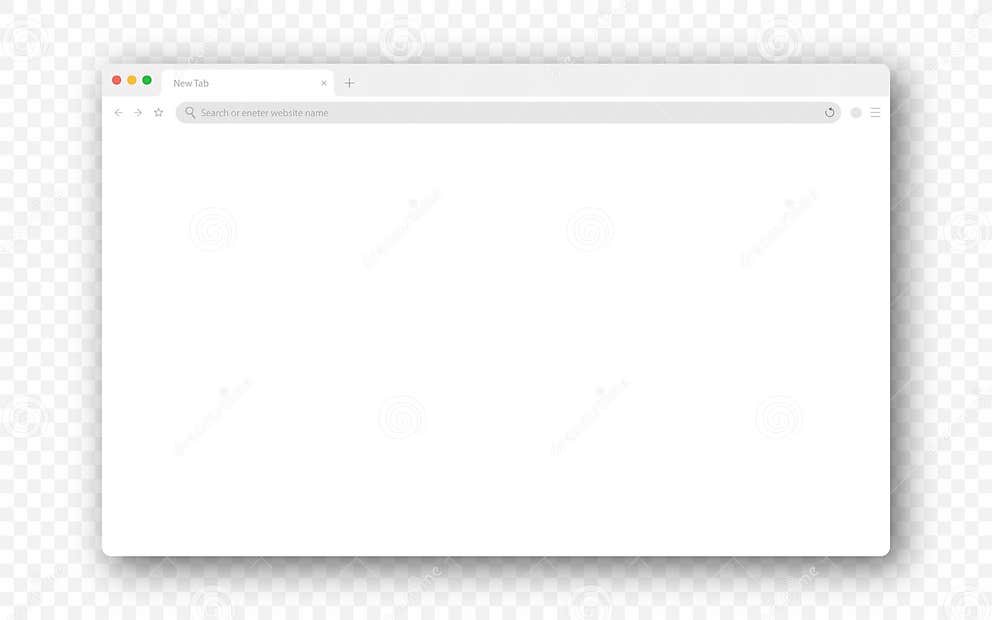 Empty Browser Window on Transparent Background. Empty Web Page Mockup ...